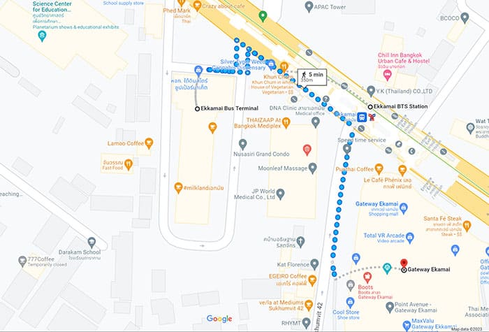 Ekkamai Bus Station in Bangkok (Eastern Bus Terminal)